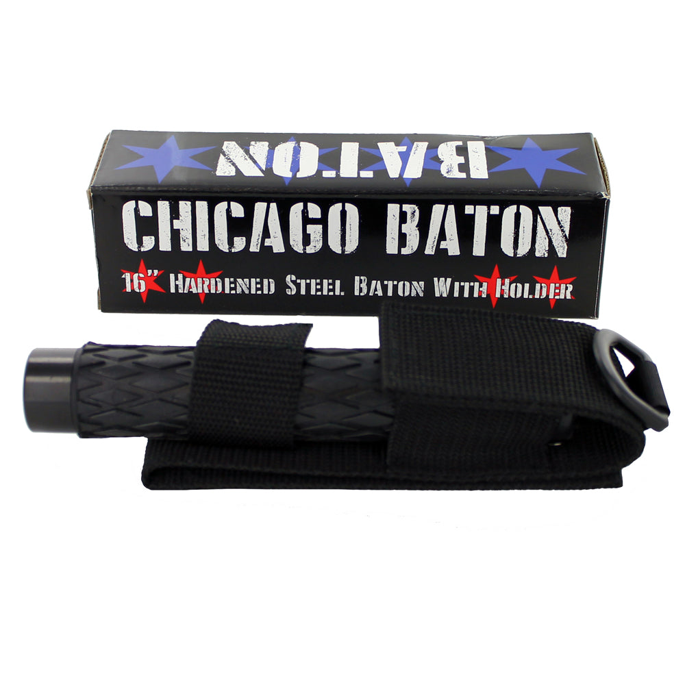 Chicago 16" Hardened Steel Baton - Black – Police Baton Warehouse